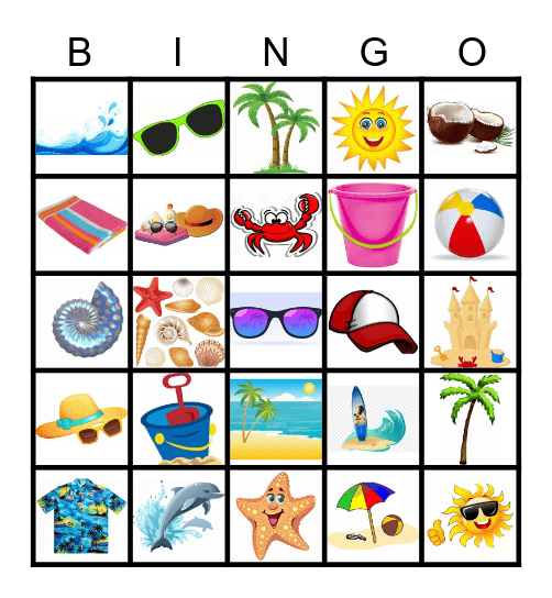 At The Beach Bingo Card