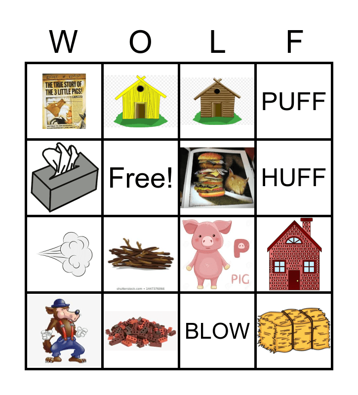 3 Little Pigs Bingo Card