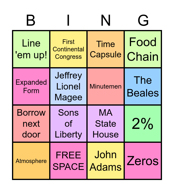 Friday Google Meet Bingo! Bingo Card