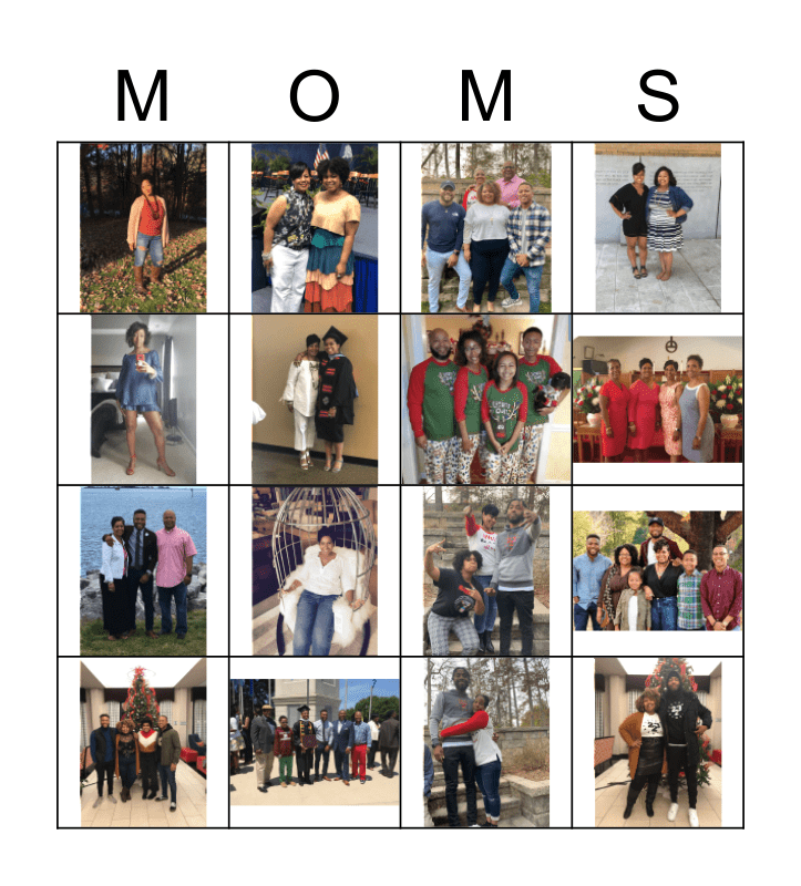 Brooks Family BINGO Card