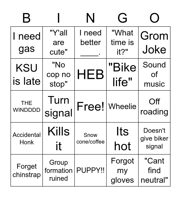 Three Doe's Bingo Card
