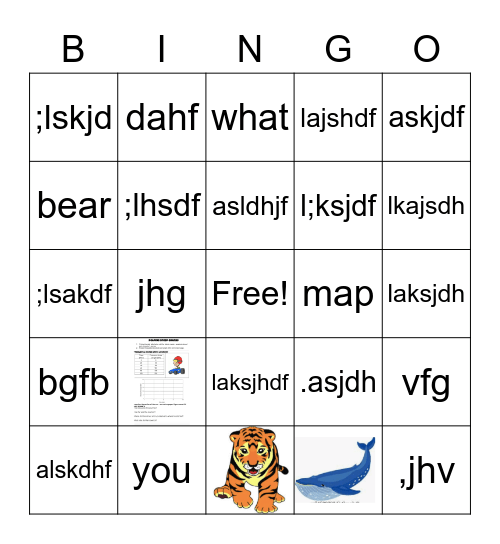 Practice Bingo Card