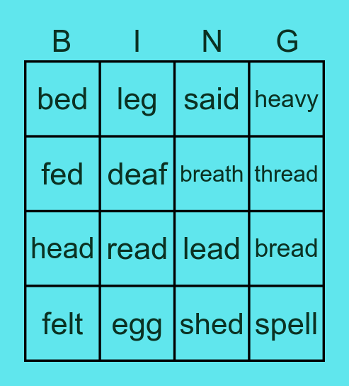 /e/ Bingo Card