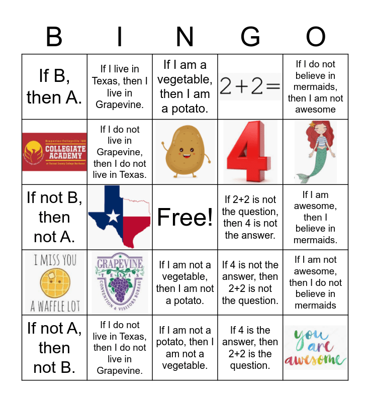 Conditional Statements BINGO Card