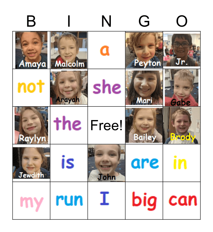HFW Bingo Card