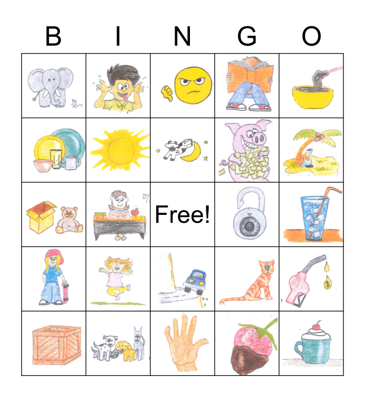 Suffix Review Bingo Card