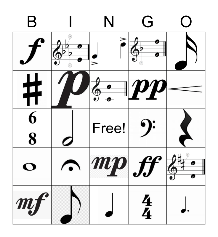 MUSIC TERMS Bingo Card