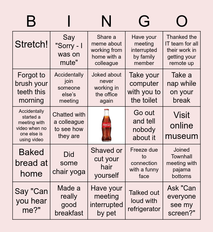 Remote Work Bingo - Glorious Team Bingo Card