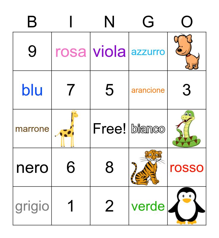 EEE Italian Bingo! Bingo Card