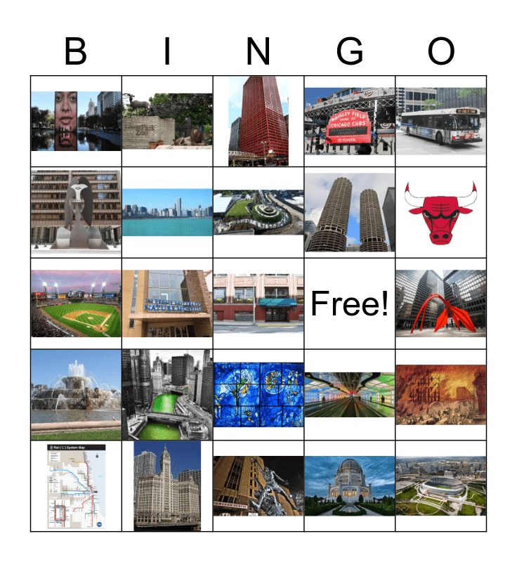 CHICAGO Bingo Card