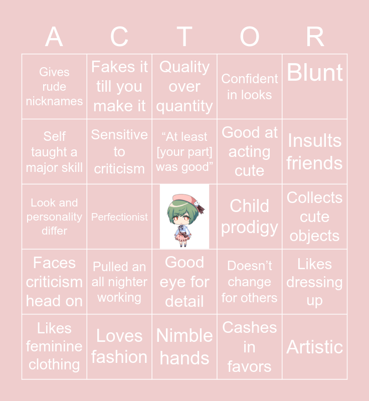 Yuki Rurikawa Bingo Card