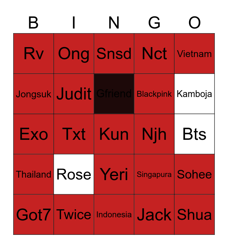Jack Bingo Card