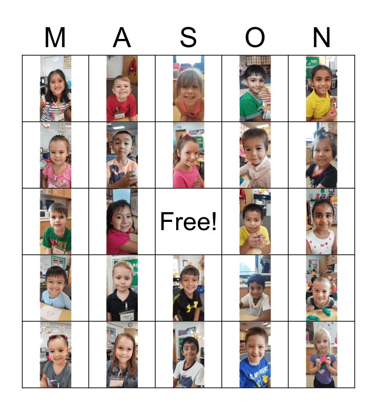 PM Elephant Class Bingo Card