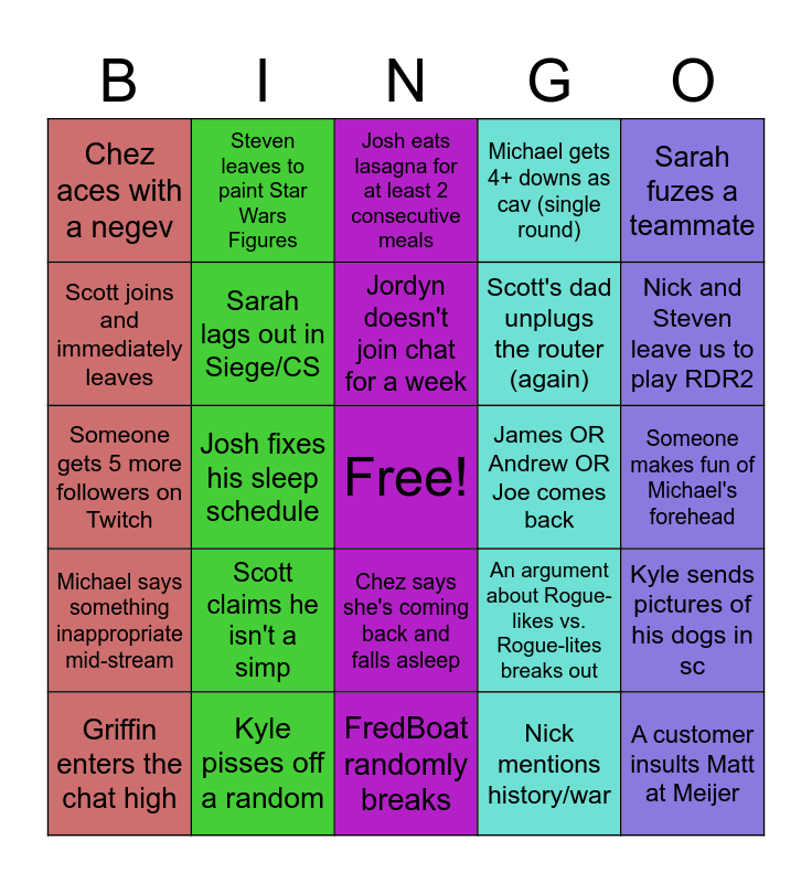 Discord Bingo! Part 2 Bingo Card