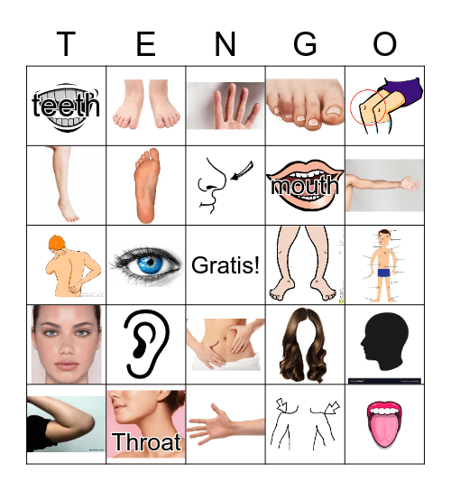 El Cuerpo Bingo Card