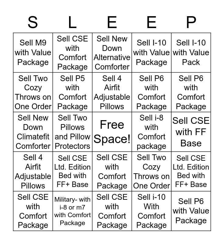 Semi-Annual Sale Bingo Card