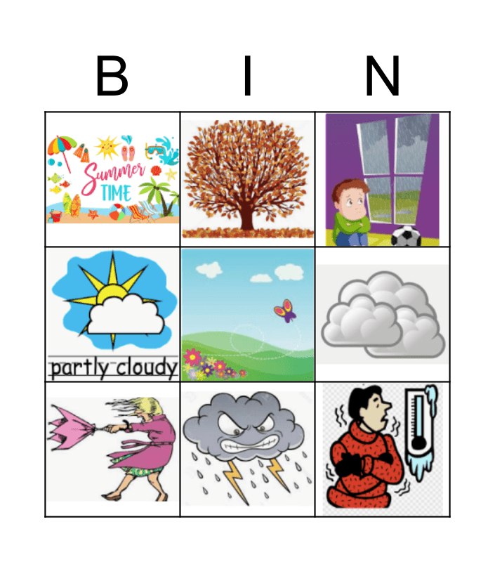 La Météo Bingo Card