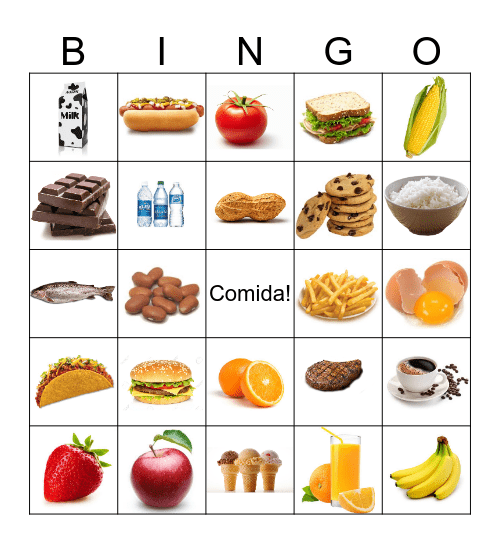 Spanish Foods Bingo Card