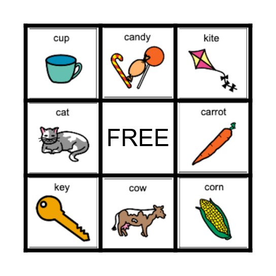 Articulation BINGO Card