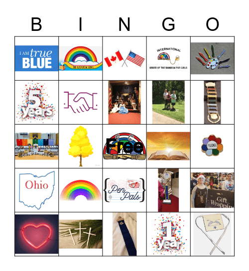 Rainbow Bingo Card