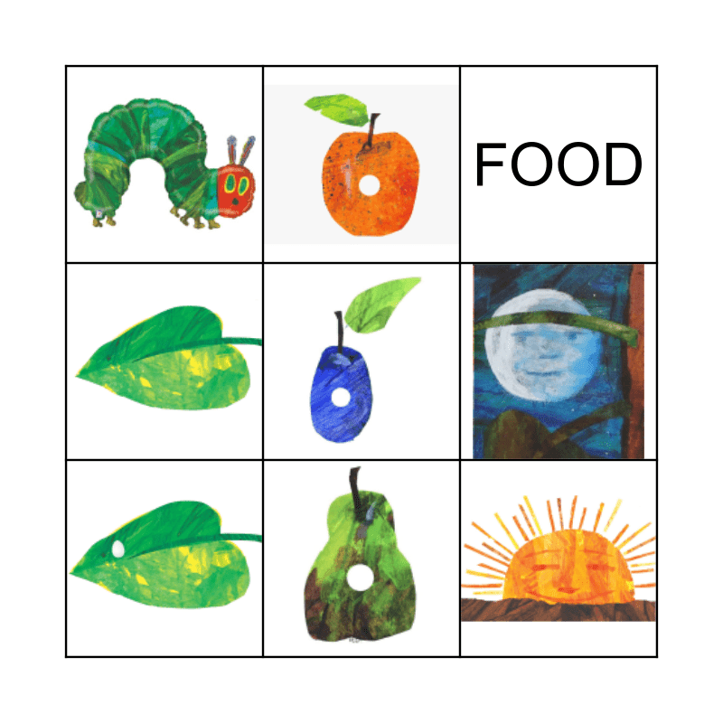 The Very Hungry Caterpillar BINGO Card
