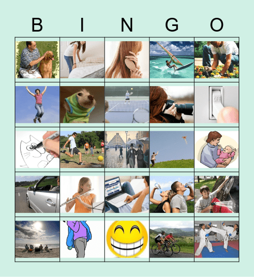 Action Verbs Bingo Card