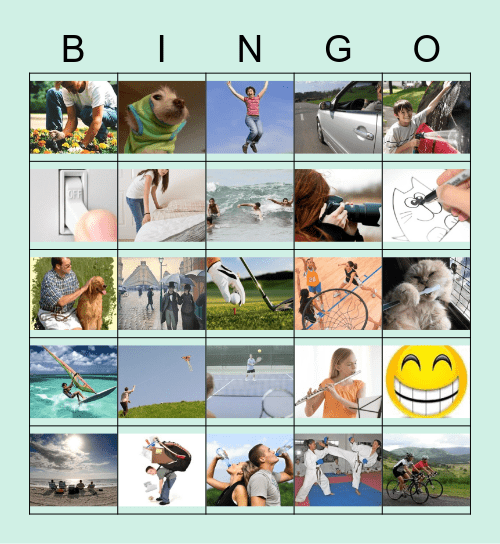 Action Verbs Bingo Card