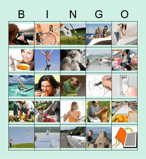 Action Verbs Bingo Card