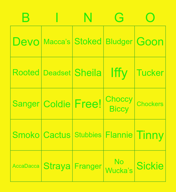 Bogan BINGO Night Bingo Card