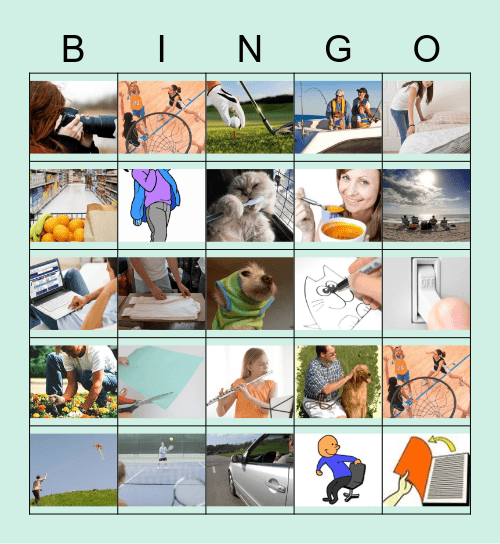 Action Verbs Bingo Card