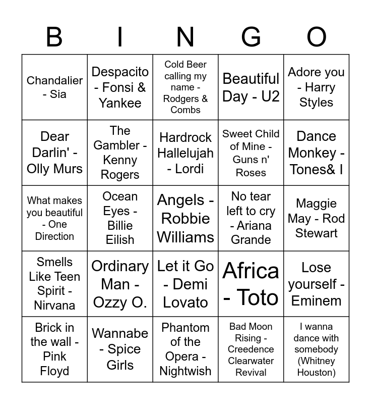 ISD Bingo Card