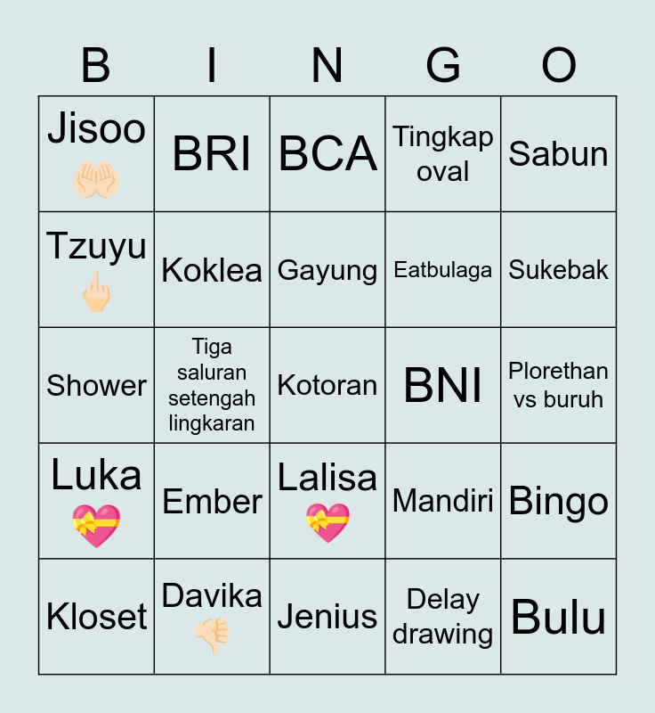 Lulu Bingo Card