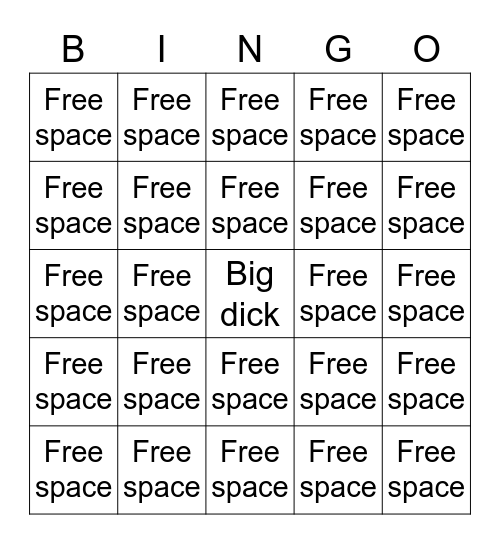 Big donger Bingo Card