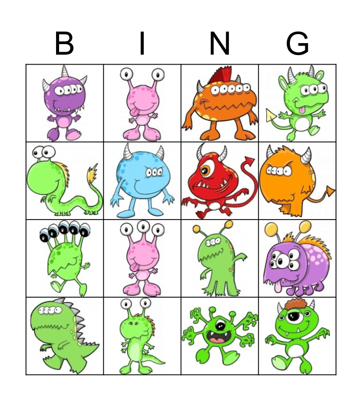 MONSTER BINGO Card