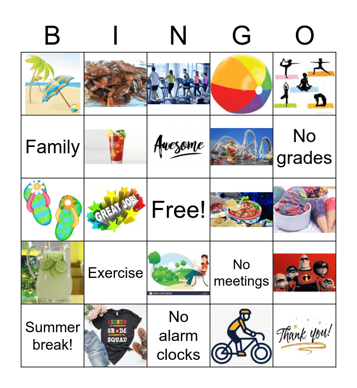 EOY 8th Grade Team Bingo Card