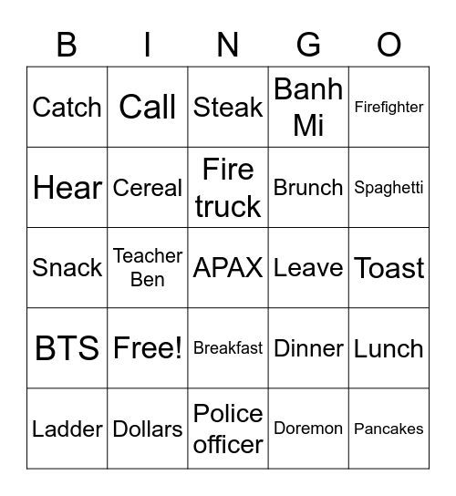 Rookie 2C - BINGO!!!! Bingo Card