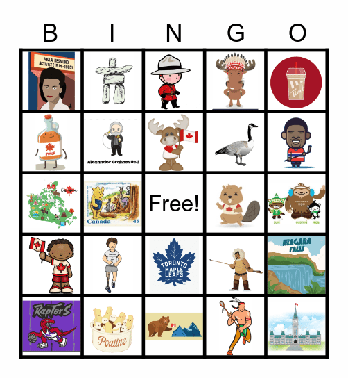 Canada Day Bingo Card