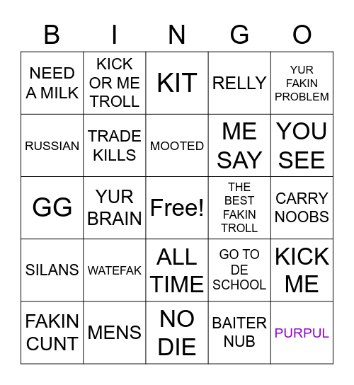 SUBNORMAL BINGO Card