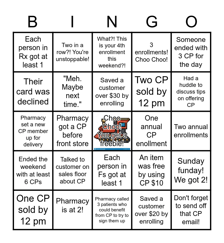 Carepass BINGO Card