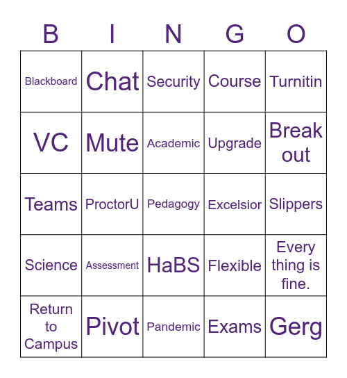Learning Design Community Bingo Card