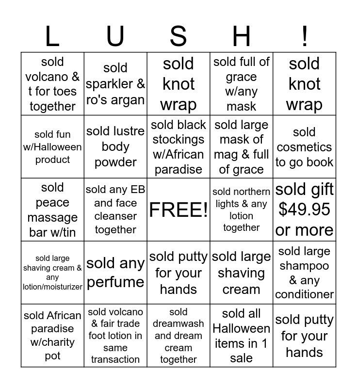 Bottom To The Top Bingo Card