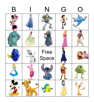 Disney Bingo Cards on Bingo Baker