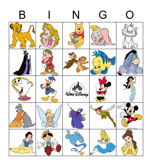 Disney Bingo Card