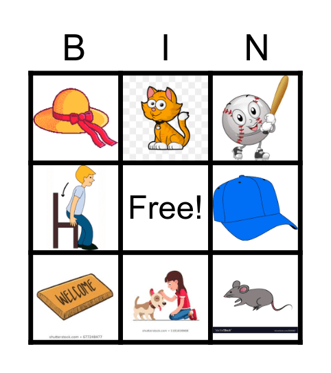 short a words Bingo Card