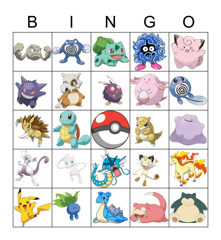 POKEMON BINGO Card