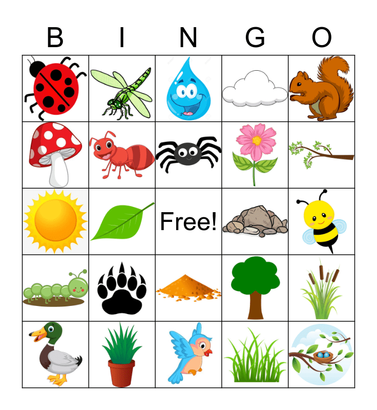 Nature Bingo Card
