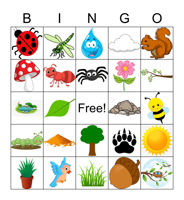 Nature Bingo Card