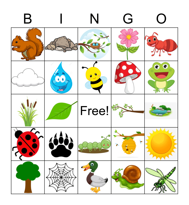 Nature Bingo Card