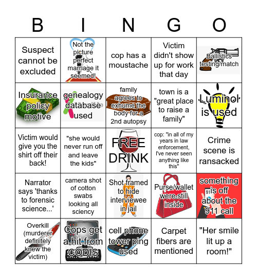ID/Forensic Files Fan Bingo Card