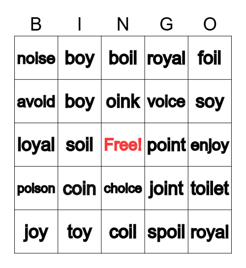 OI Bingo Card
